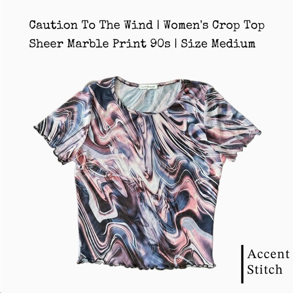 Caution To The Wind | Tops | Caution To The Wind Womens Crop Top Sheer ...